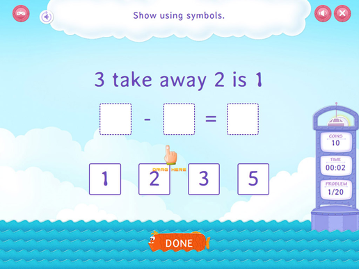 Subtraction Sentences up to 5 - Practice with Fun Maths Worksheet